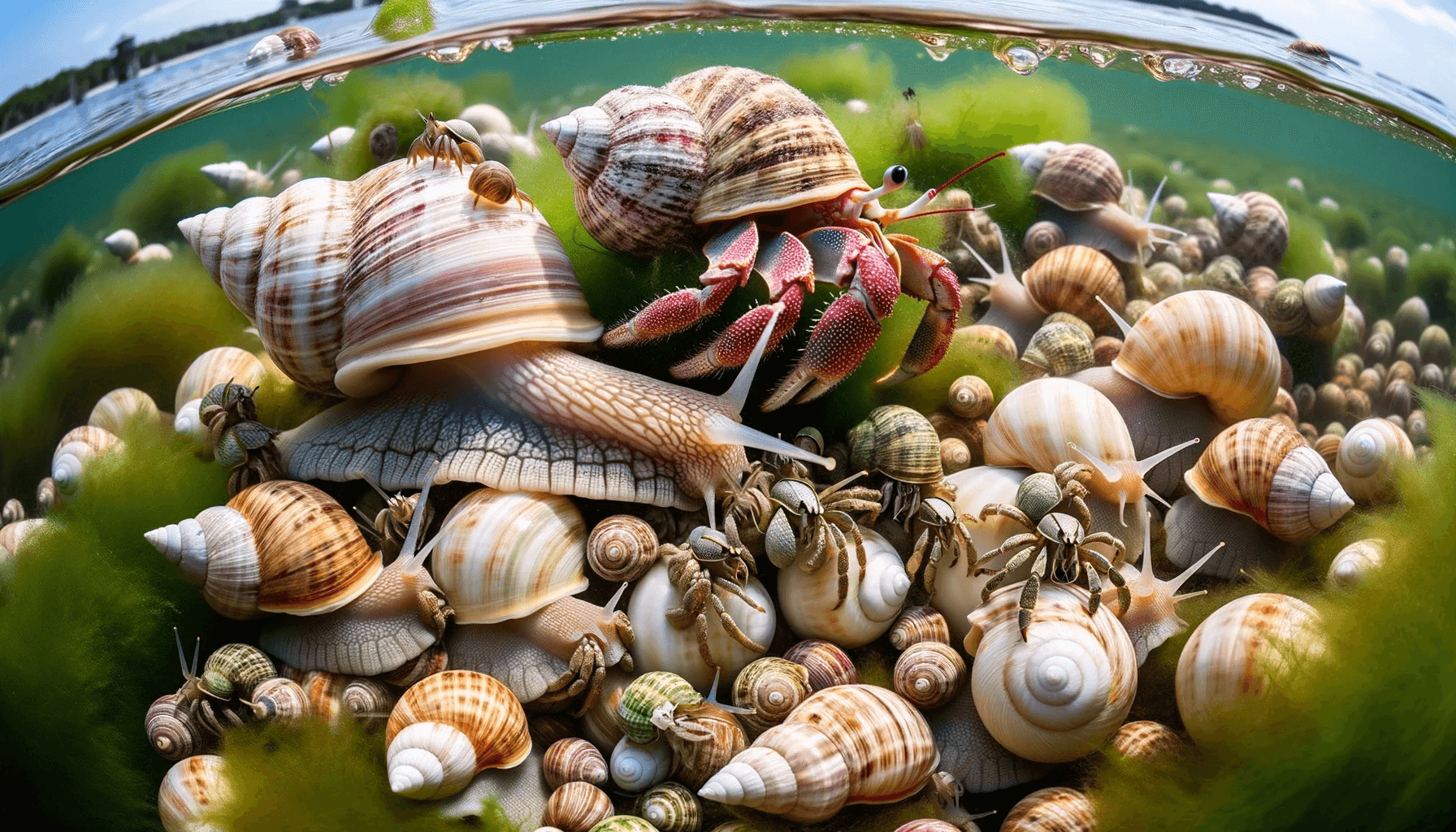 Symbiotic Relationship Between Snails and Hermit Crabs